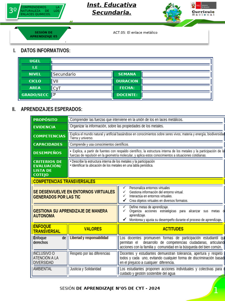 C-3º Ses Act 5-Cyt-Und 4 - Sem 3 | PDF