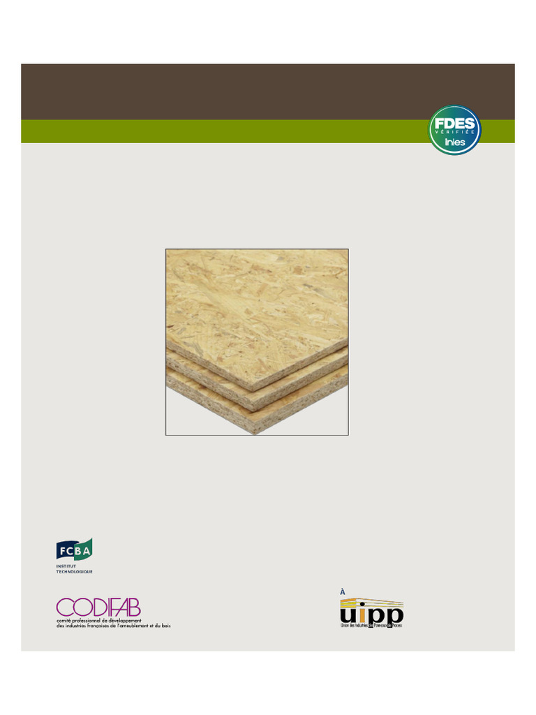 Fiche PX Process1 FDES Panneaux OSB de Type 3 Bruts | PDF