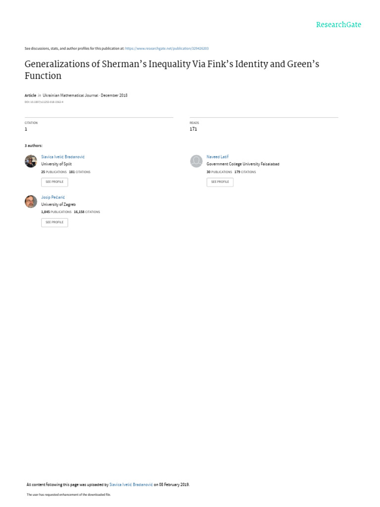 Sherman Fink Green IvelicBradanovic Latif Pecaric Last VR | PDF