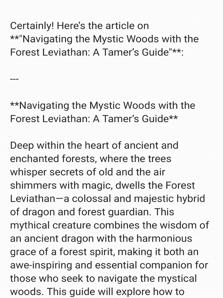 Navigating The Mystic Woods | PDF