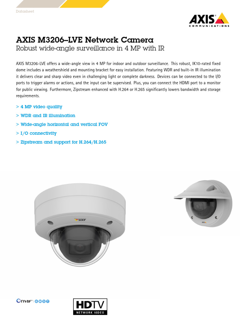 Axis Fixed Camera - datasheet-axis-m3206-lve-network-camera-en-US ...