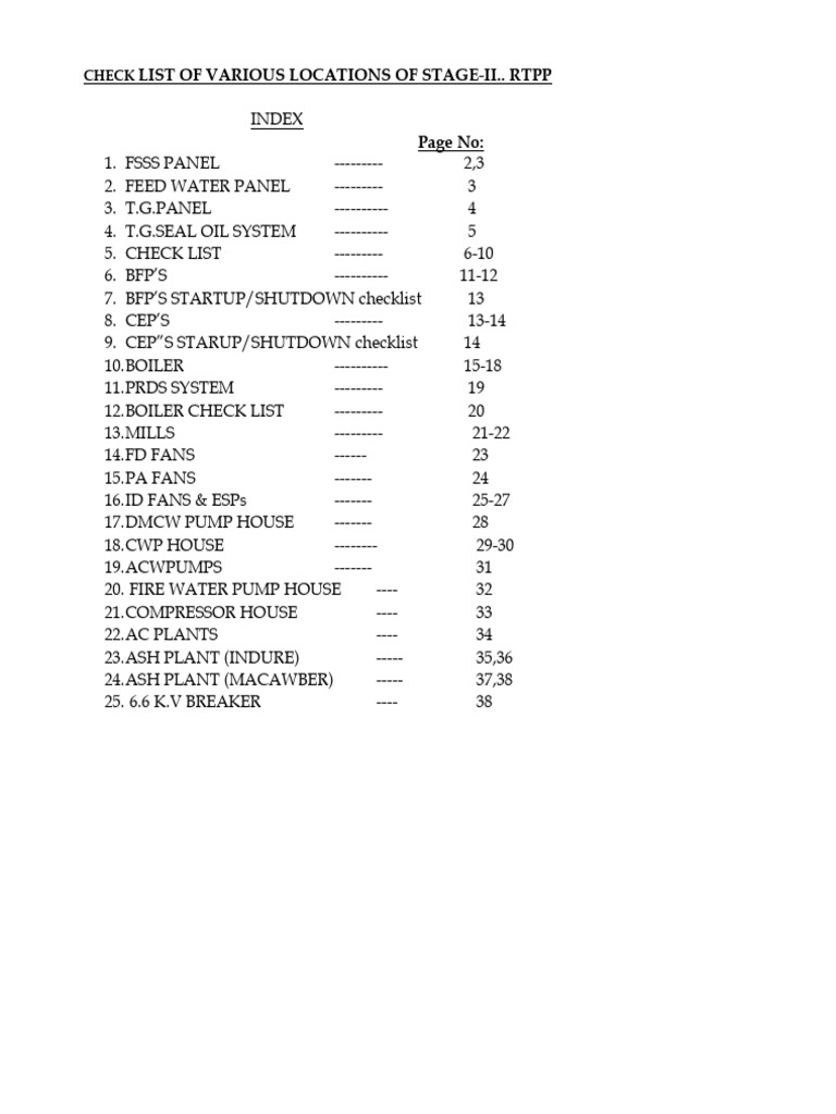 Check List of Shift Locations Stage - II. RTPP Print | PDF | Pump ...