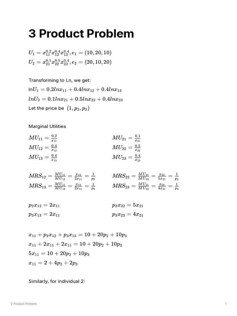 3 Product Problem Analysis | PDF | Microeconomics | Economics