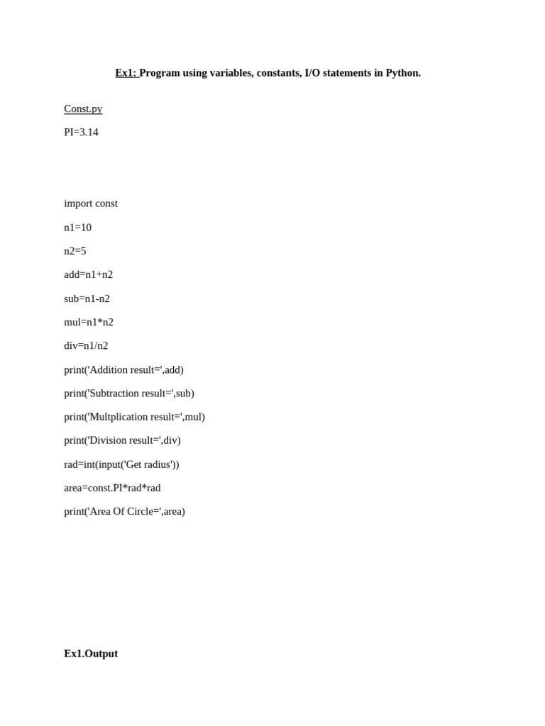 Python Lab Exercises | PDF