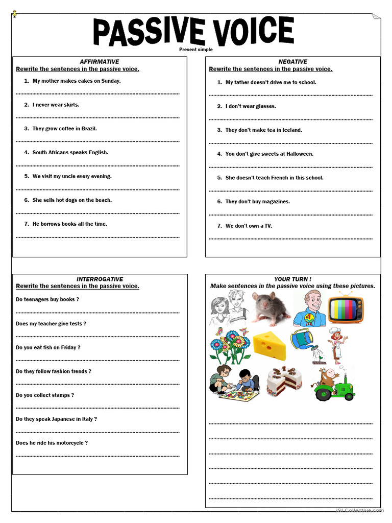 Passive Voice Present Simple Exercise | PDF