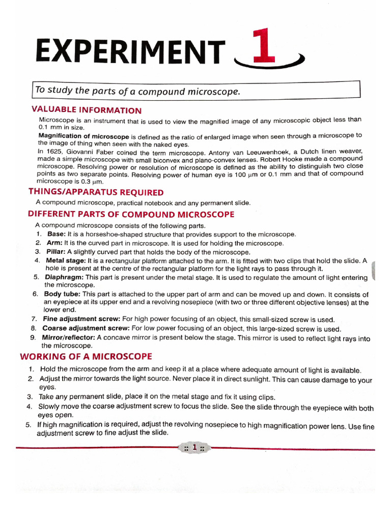 All biology experiments (lab manual) | PDF