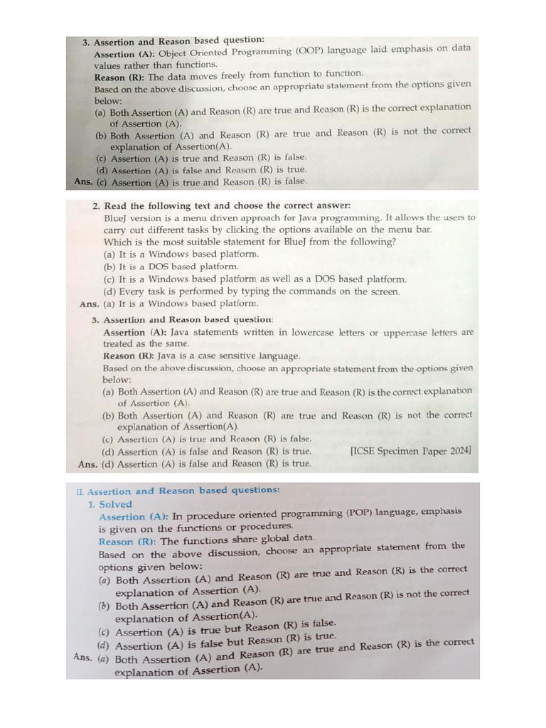 Cl-8 (Assertion, Reson & Case Study Based Questions) | PDF