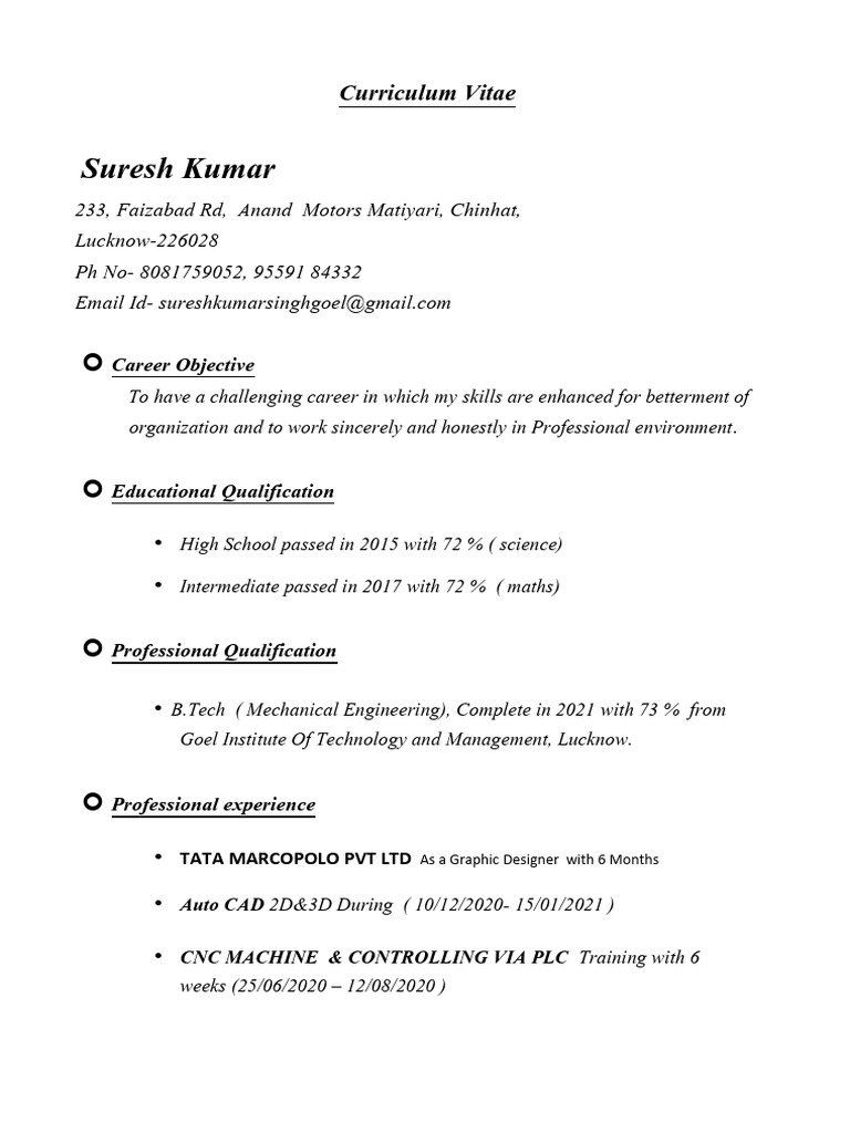 Suresh Kumar Resume | PDF