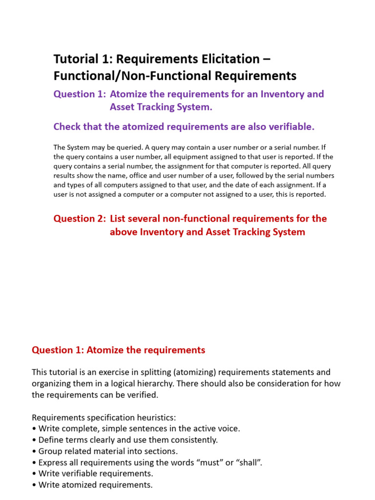 Inventory System Requirements Tutorial | PDF | Business | Computers