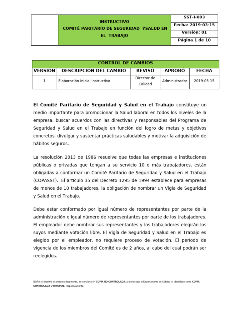 SST-I-003 Copasst V1 | PDF SST-I-003 Copasst V1 | PDF