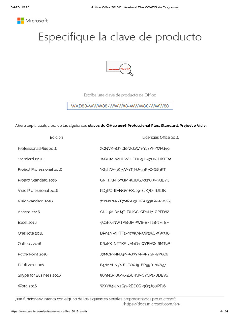 Activar Office 2016 Professional Plus GRATIS sin Programas | PDF