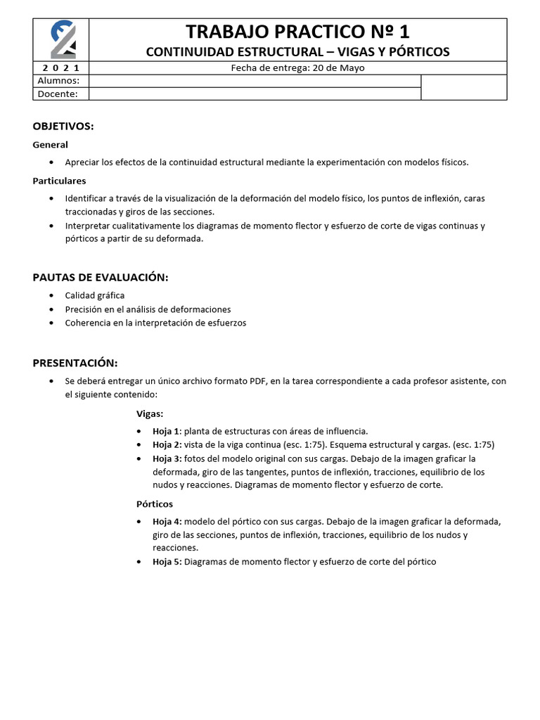 TP 1 - Continuidad Estructural | PDF