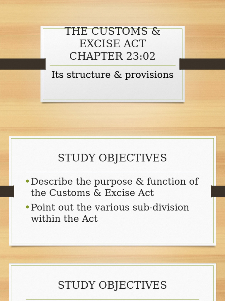 3 The Customs & Excise Act Chapter 23 | PDF