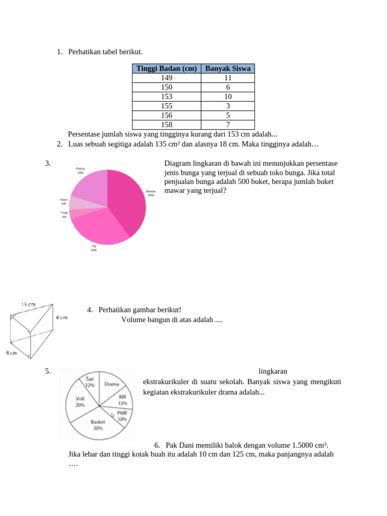 Kisi-Kisi MTK KLS 7 (P3) | PDF