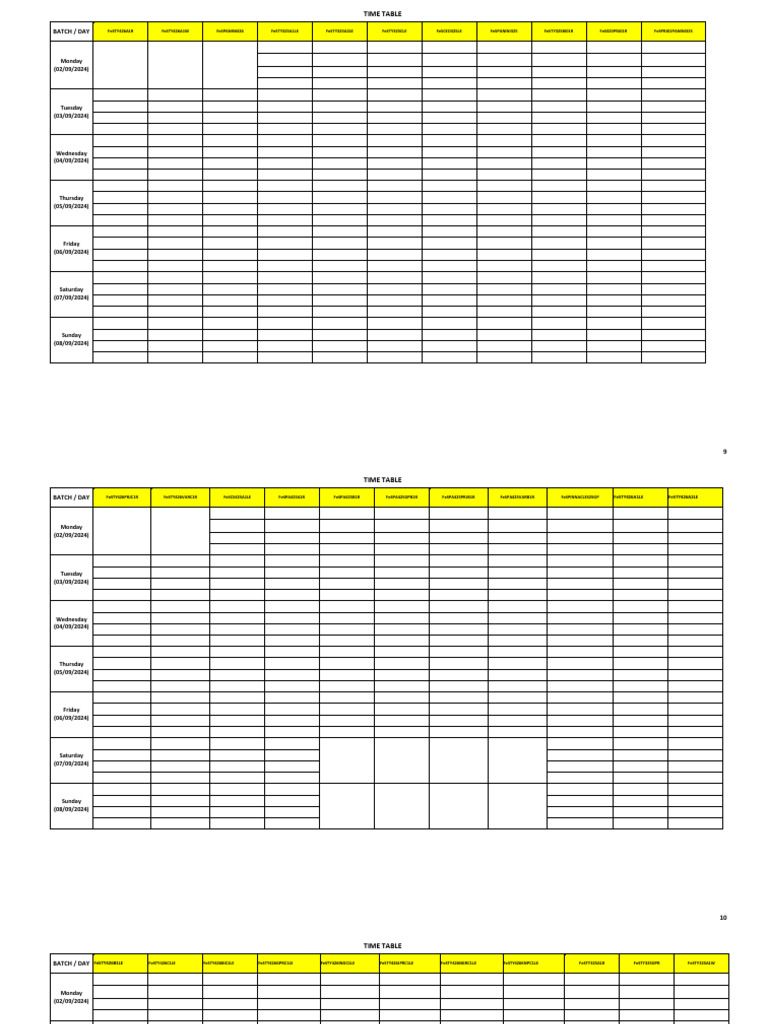E-Time Table - 02SEPT. To 08 SEPT 2024 - Final | PDF