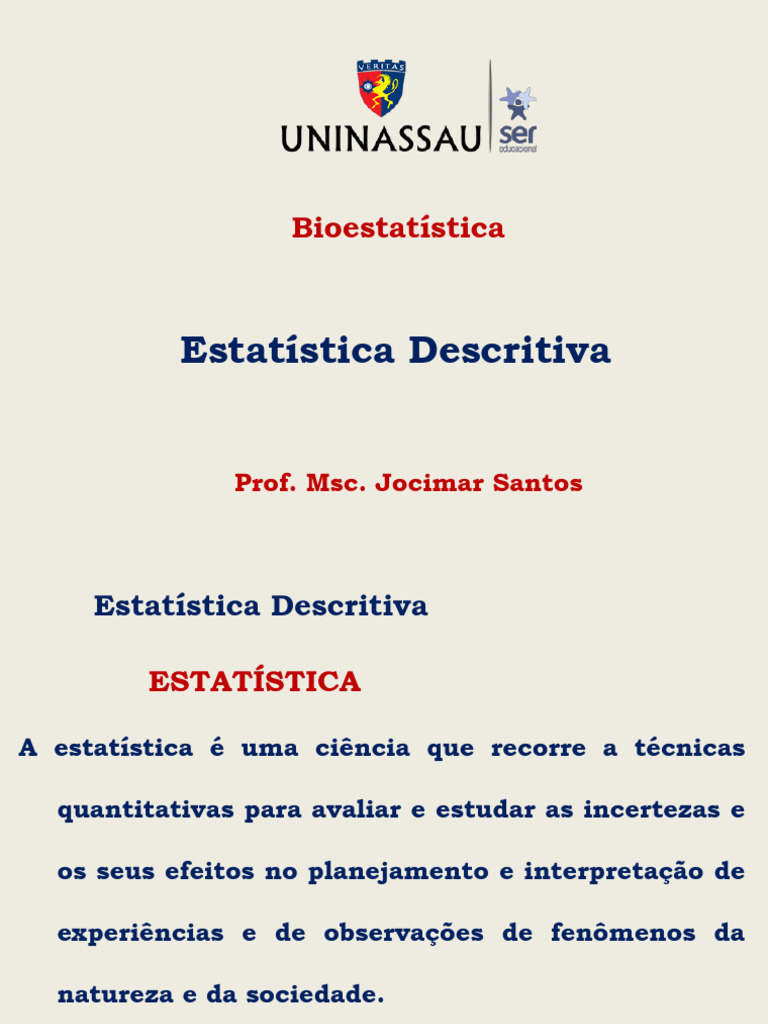 Aula 1 - Estatística Descritiva | PDF