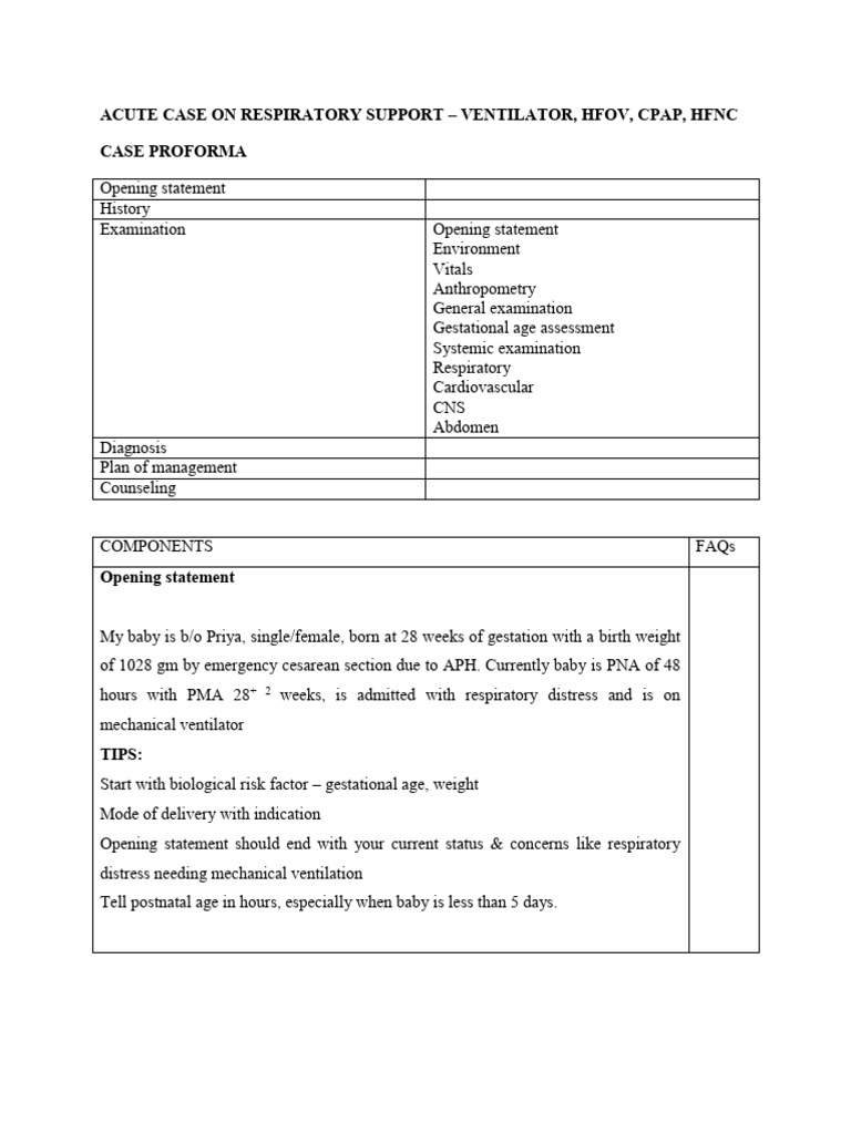 Acute Case - Proforma | PDF