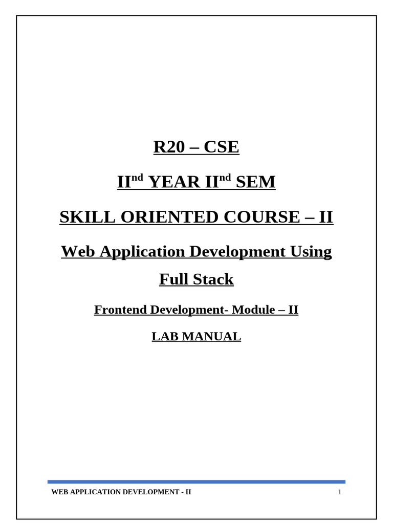 Web Application Development Using Full Stack | PDF