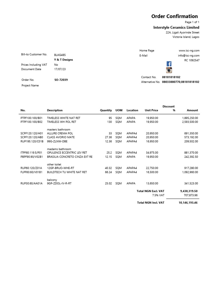 Order Confirmation | PDF