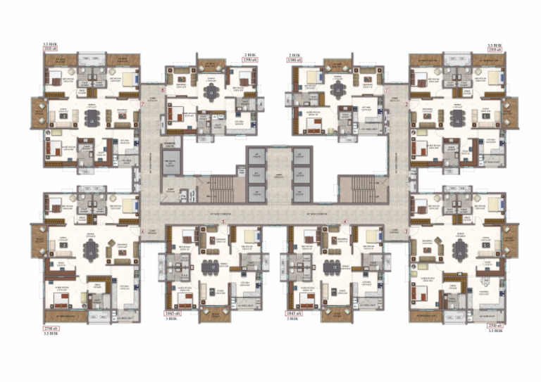 001 Typical Floor Plan Block A, D&G | PDF