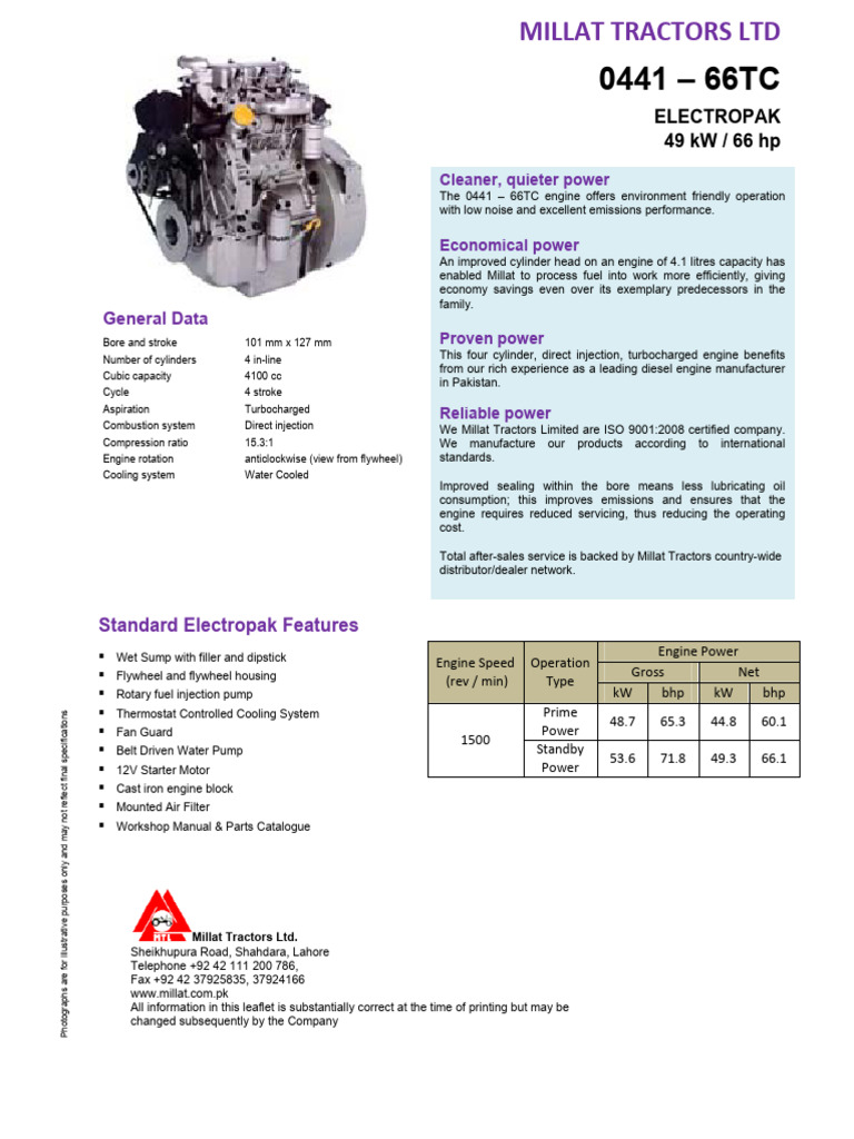50 kVA Engine Brochure | PDF