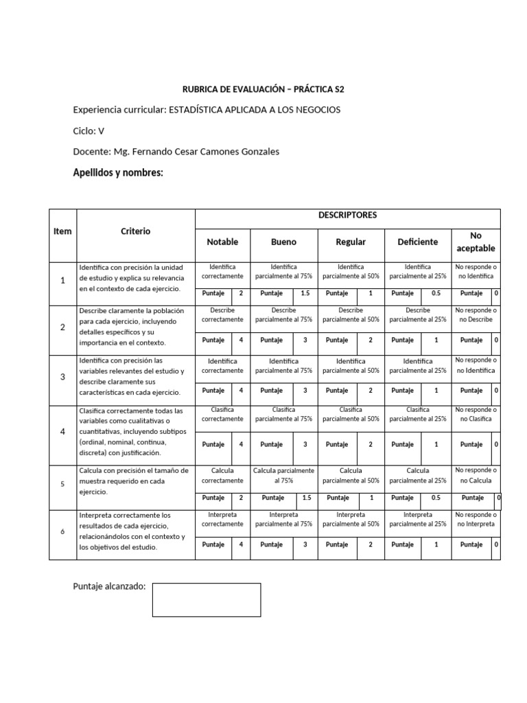 Evaluación Estadística en Negocios | PDF | Determinación del tamaño de la muestra | Desviación ...