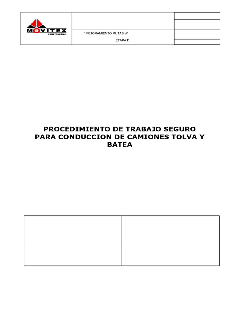 18 - PTS Camión Tolva de 10 m3 | PDF | Tráfico | Computadoras 18 - PTS Camión Tolva de 10 m3 | PDF | Tráfico | Computadoras