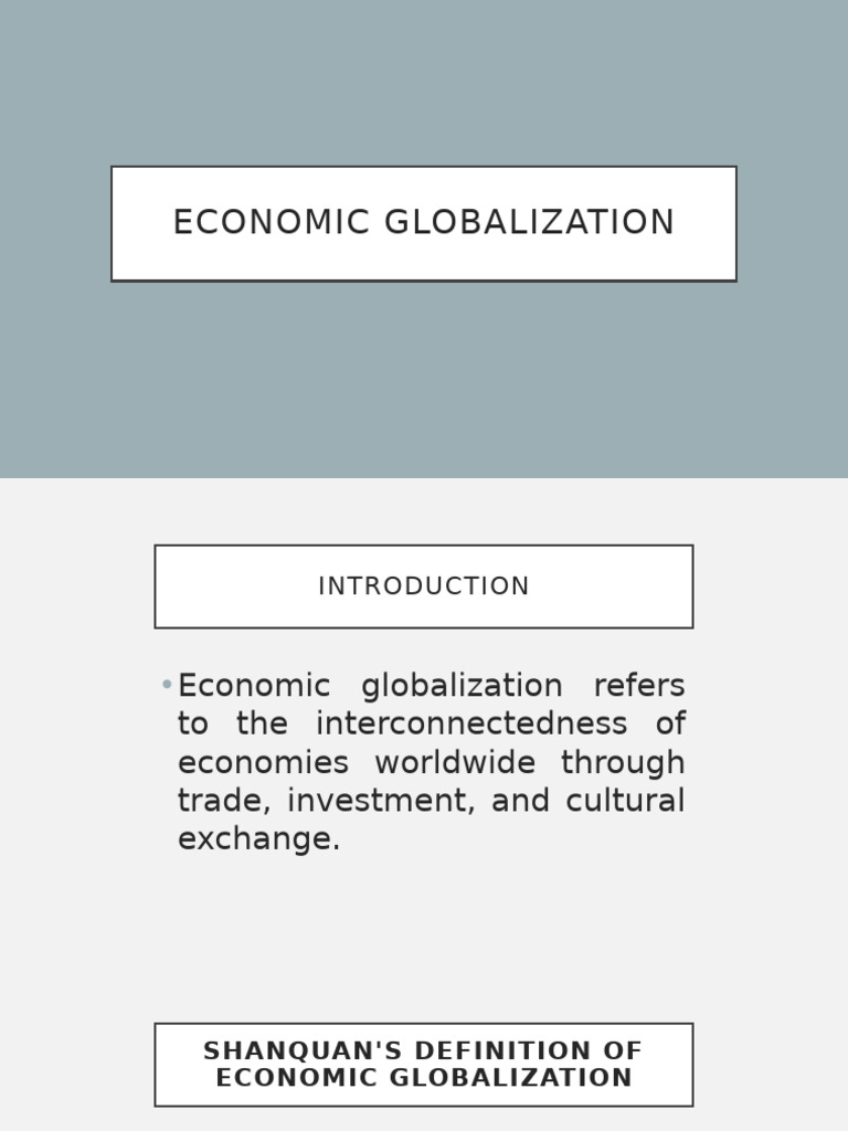Economic Globalization | PDF | Finance & Money Management | Politics