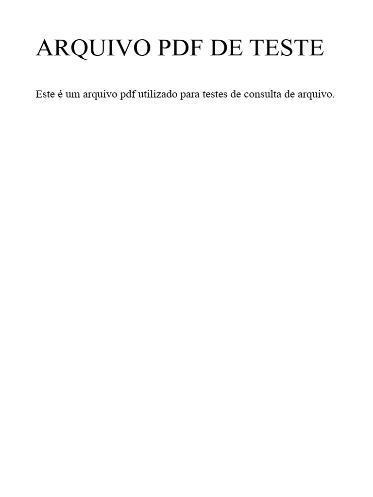 Este É Um Arquivo PDF Utilizado para Testes de Consulta de Arquivo | PDF