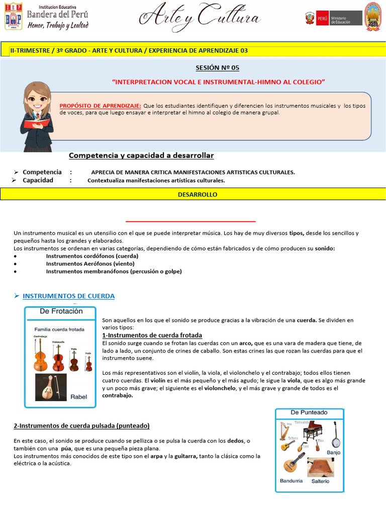 Ficha de Clase 5 - Interpretacion Vocal e Instrumental-Himno Al Colegio ...