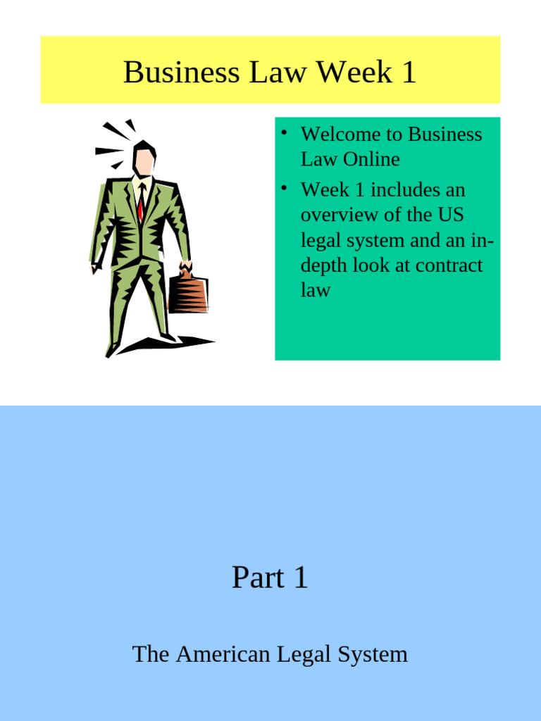 Buslaw - Week 1 Lecture | PDF | Law Of The United States | Social Science