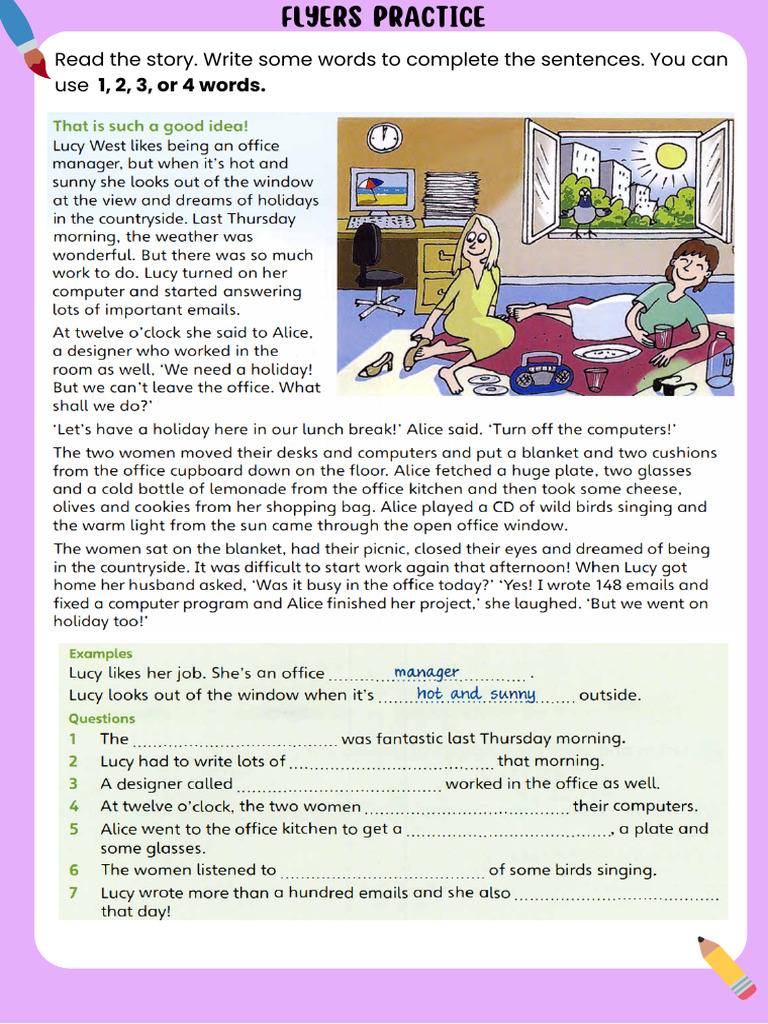 FLYERS Worksheet 3 | PDF