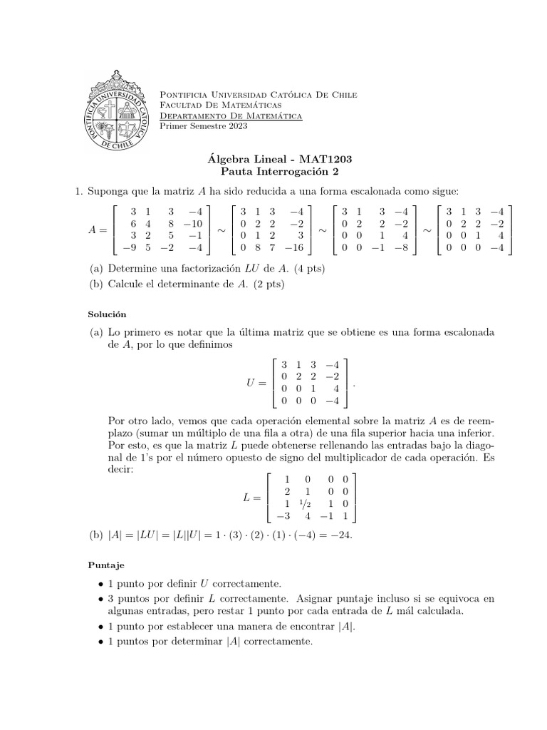 MAT1203 Lgebra Lineal3 | PDF