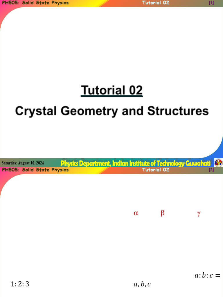 PH505 SSP Tutorial 02 | PDF