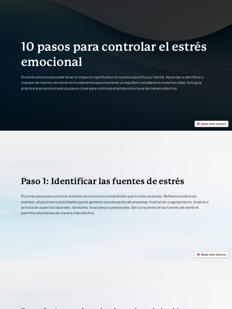10 Pasos para Controlar El Estres Emocional | PDF