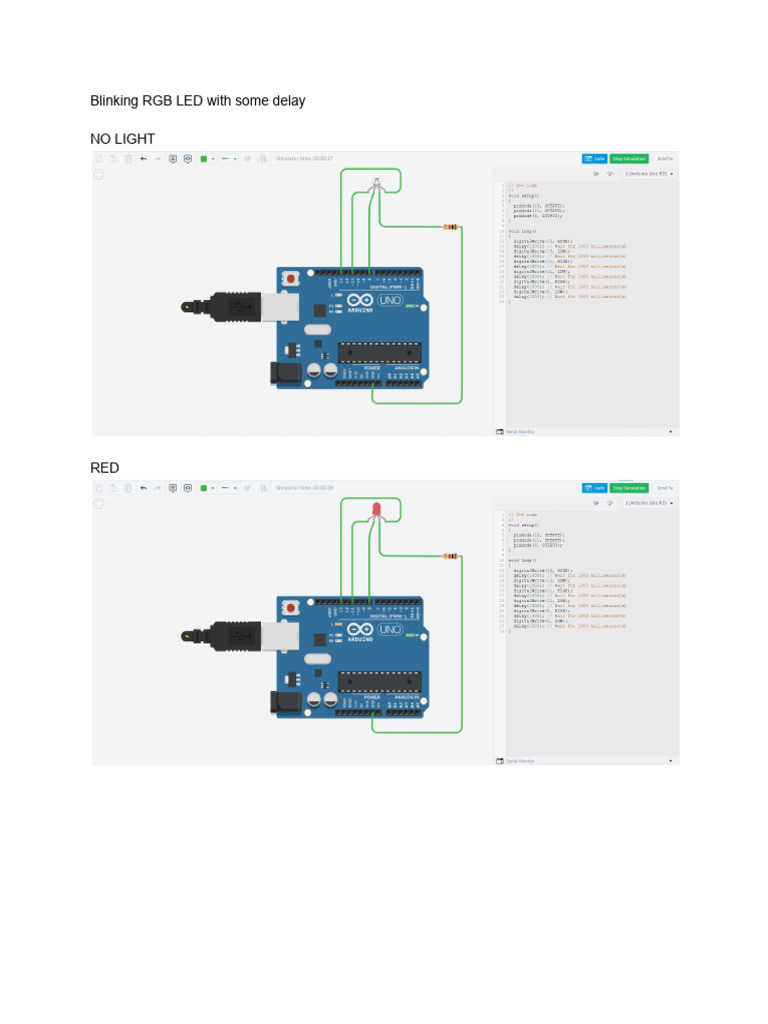 Blinking RGB LED With Some Delay | PDF