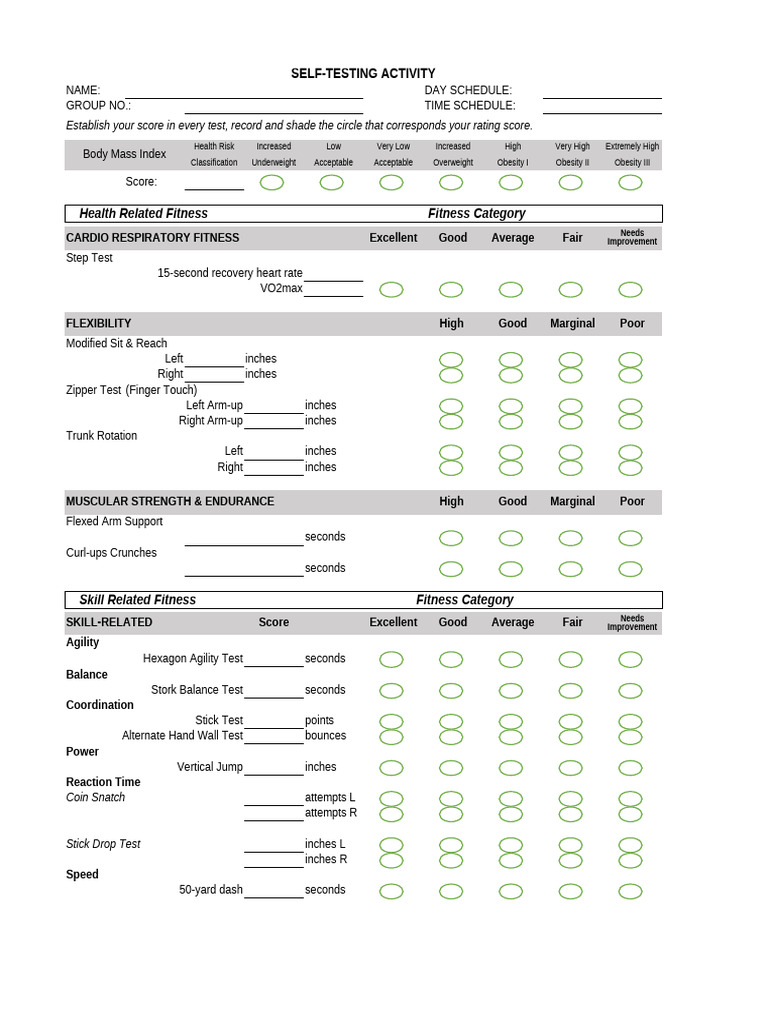 Self Testing Activity Phatfit 1 | PDF