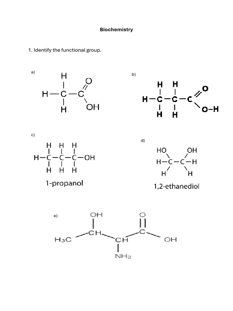 Biochemistry Exercises | PDF