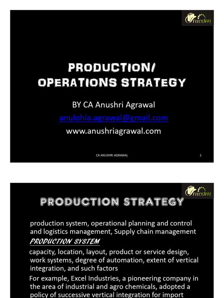 Production Strategy | PDF