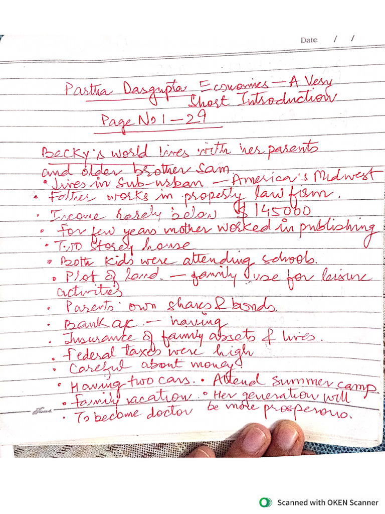 Partha Dasgupta Economics A Very Short Introduction 1-29 Pages Notes | PDF