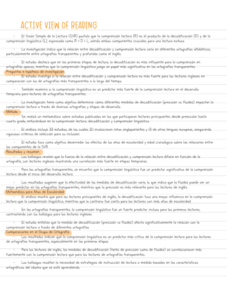 Active View of Reading | PDF