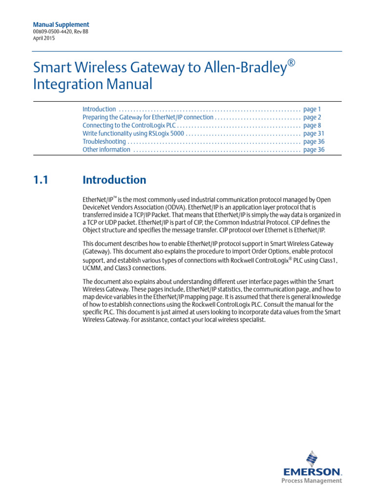 Manual Smart Wireless Gateway To Allen Bradley Integration Manual en ...