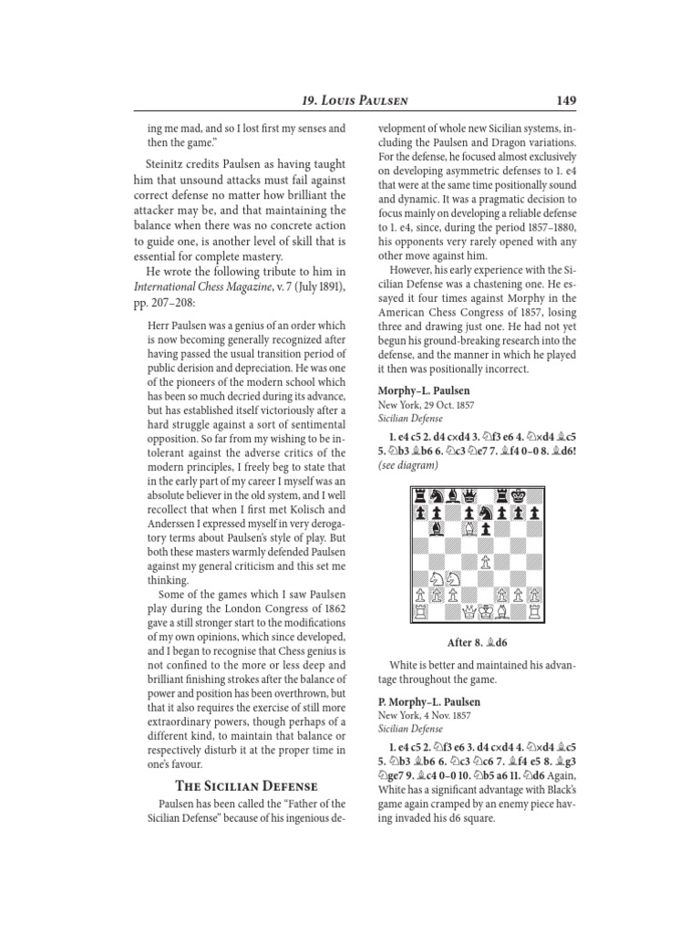 Chess Rivals of The 19th Century With 300 Es - Tony Cullen-Print | PDF