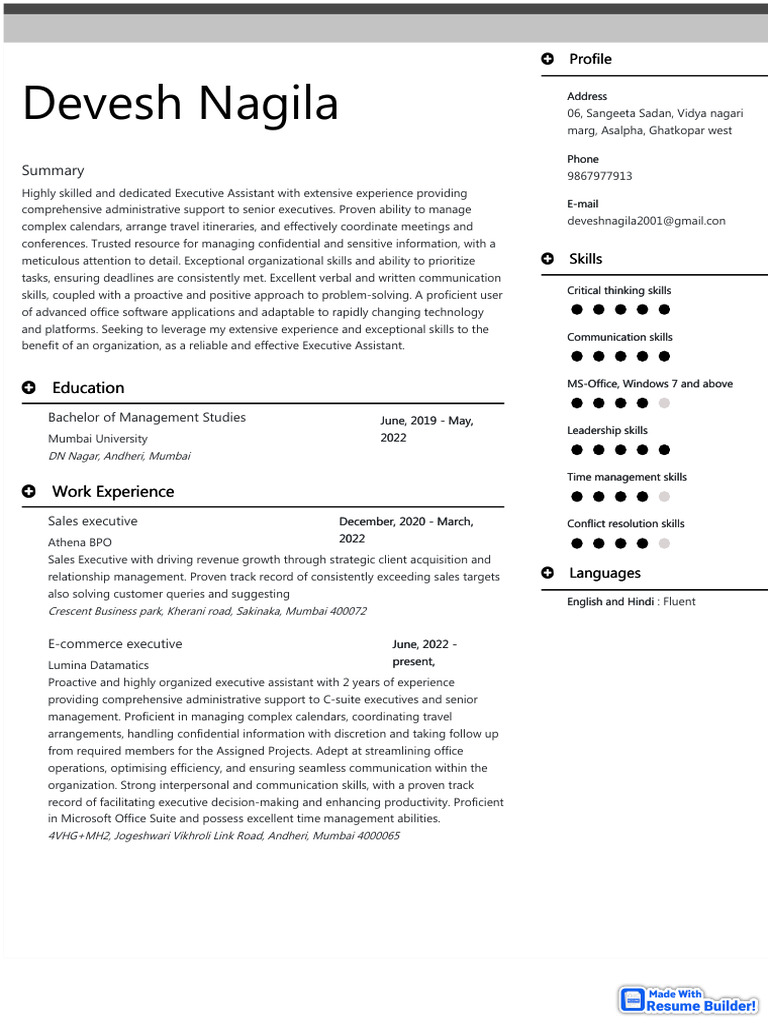 Devesh Nagila: Education Education | PDF