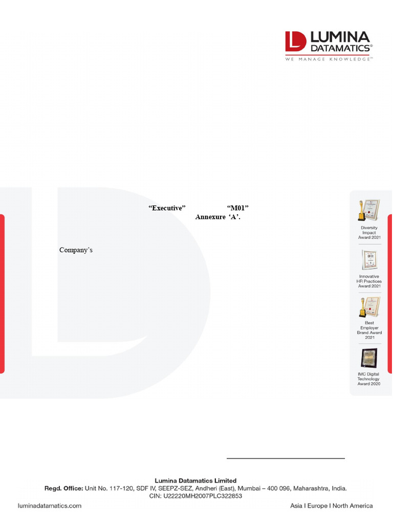 Lumina Datamatics Employment Offer | PDF | Legal Remedy | Breach Of ...