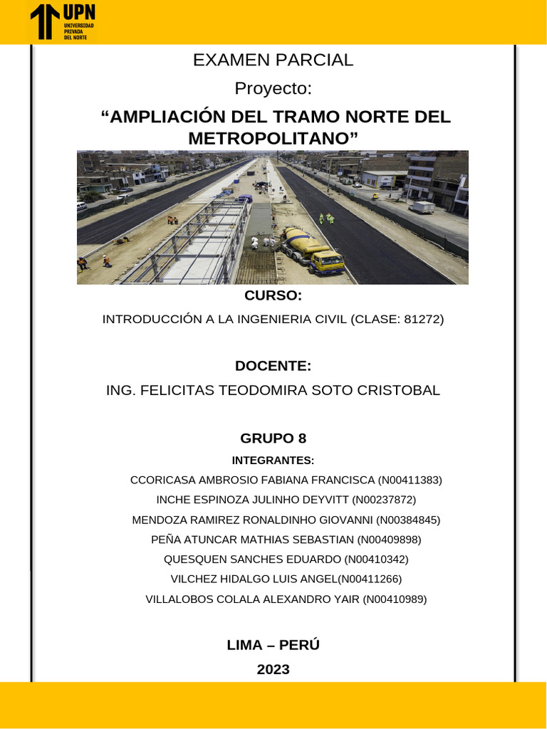Examen Parcial Grupo 8 Upn | PDF