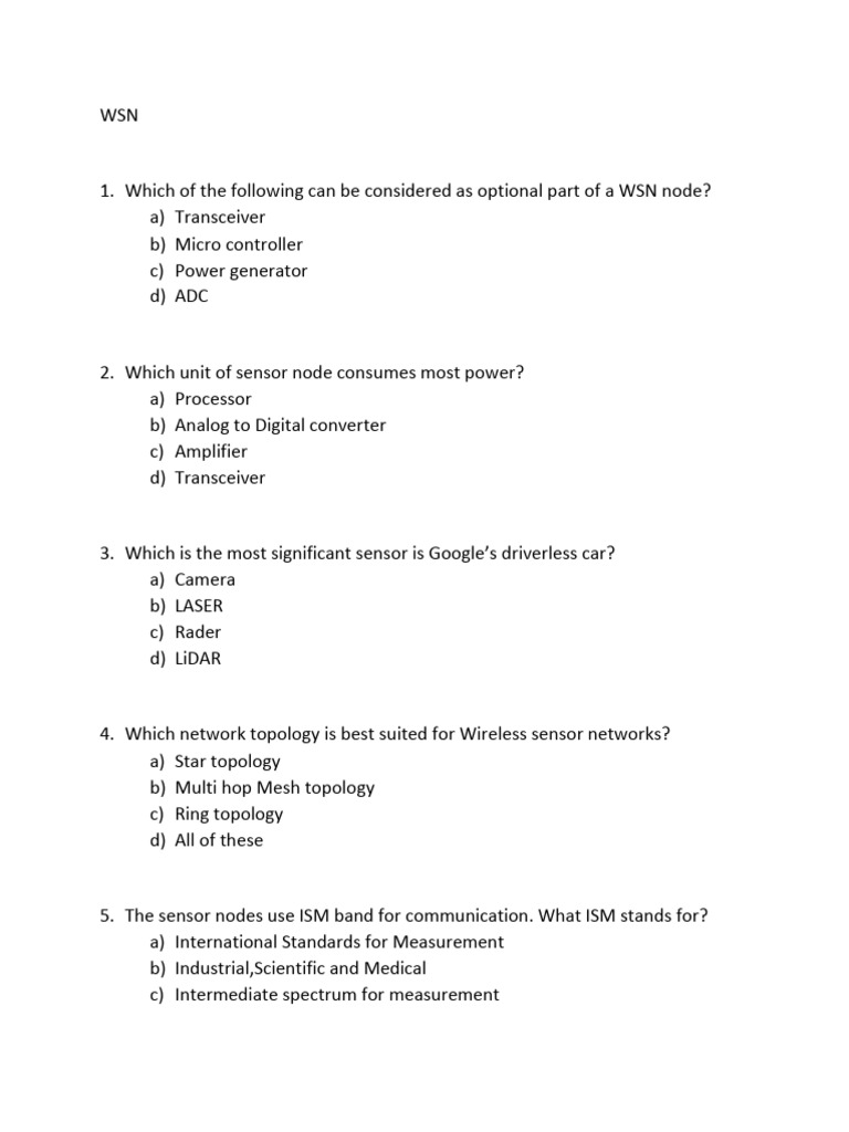 IOT Question Bank (Partial) | PDF