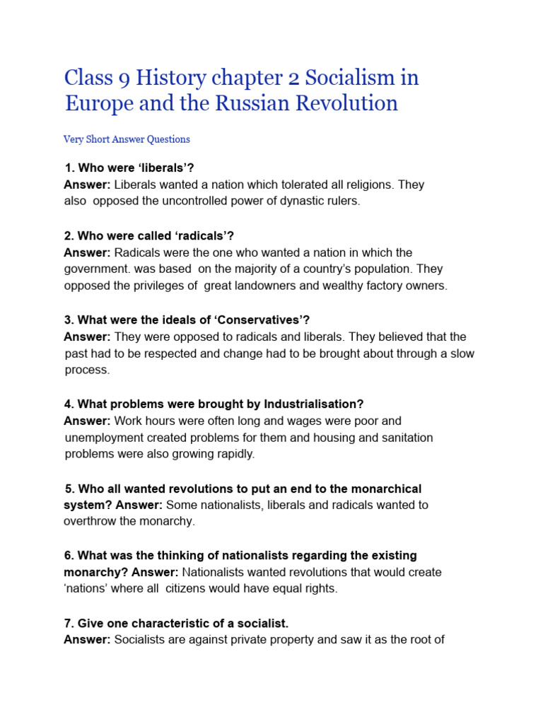 Russian Revolution DPSR and Other Imp Pdfs For Class 9 | PDF | Russian Revolution | Vladimir Lenin