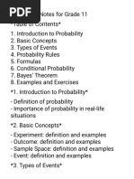 Grade 11 Mathematics Probability Study Notes | PDF | Probability ...