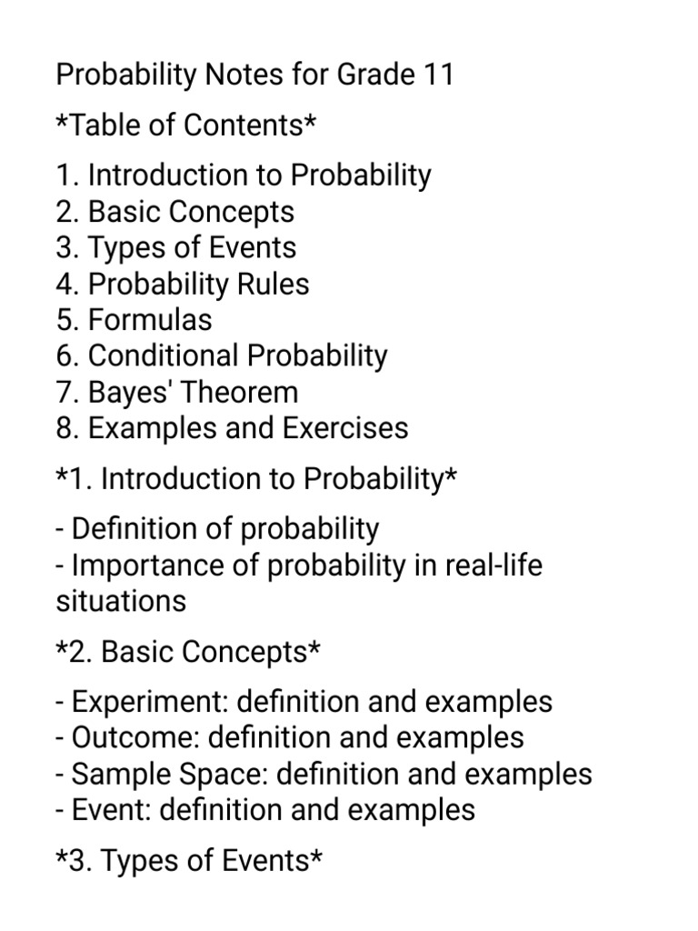GR 10 To 12 Probability Notes | PDF | Teaching Methods & Materials
